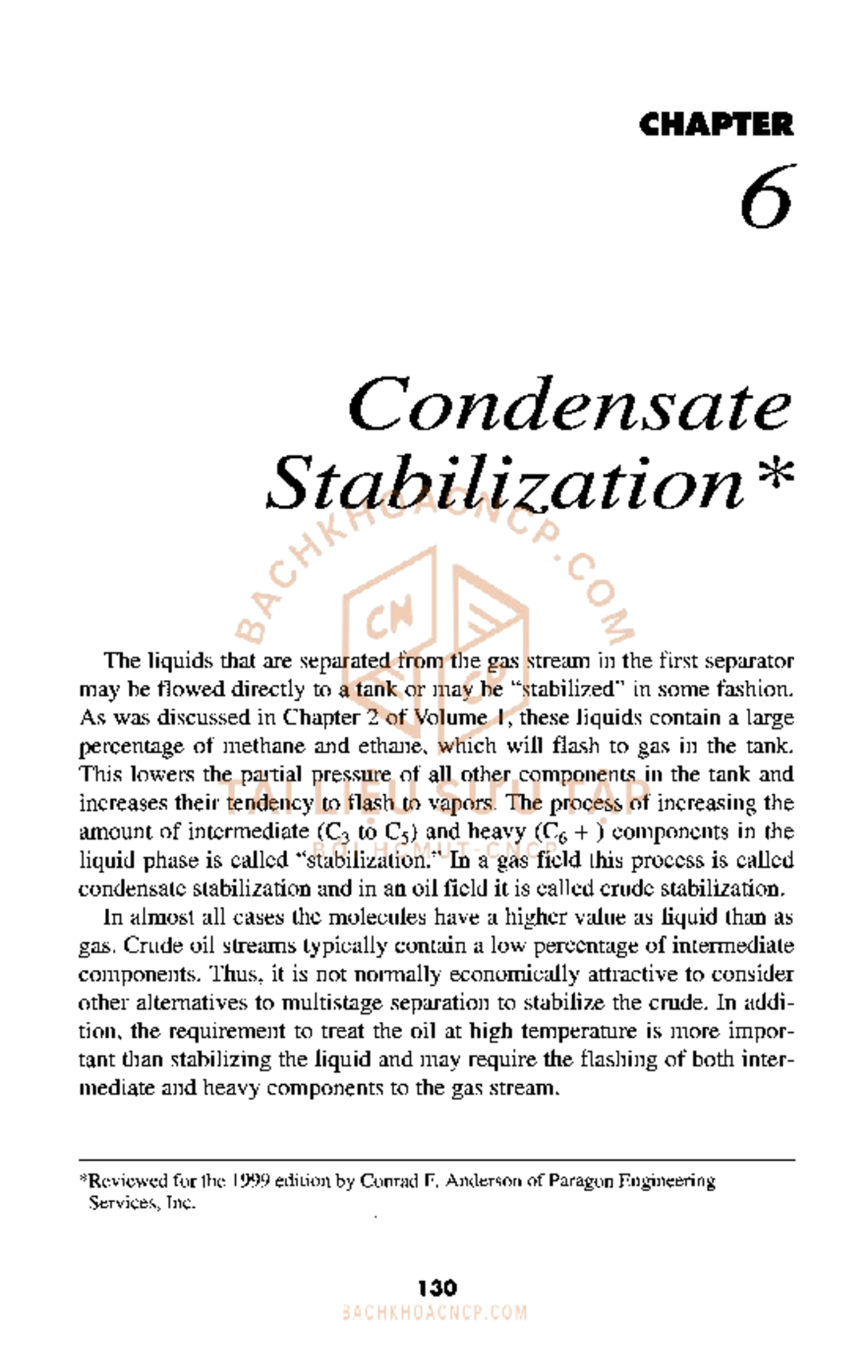 CHAPTER 6: Condensate Stabilization in Gas Processing Systems - Studocu