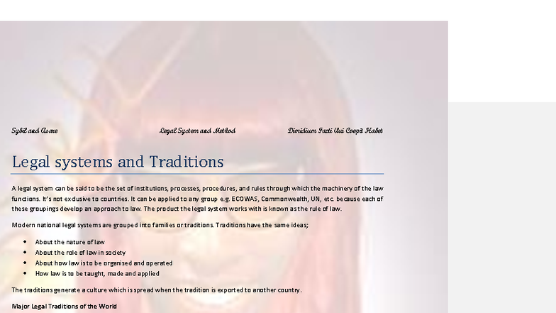 Sybil and Asare Legal System and Method: An Overview of Global Legal ...