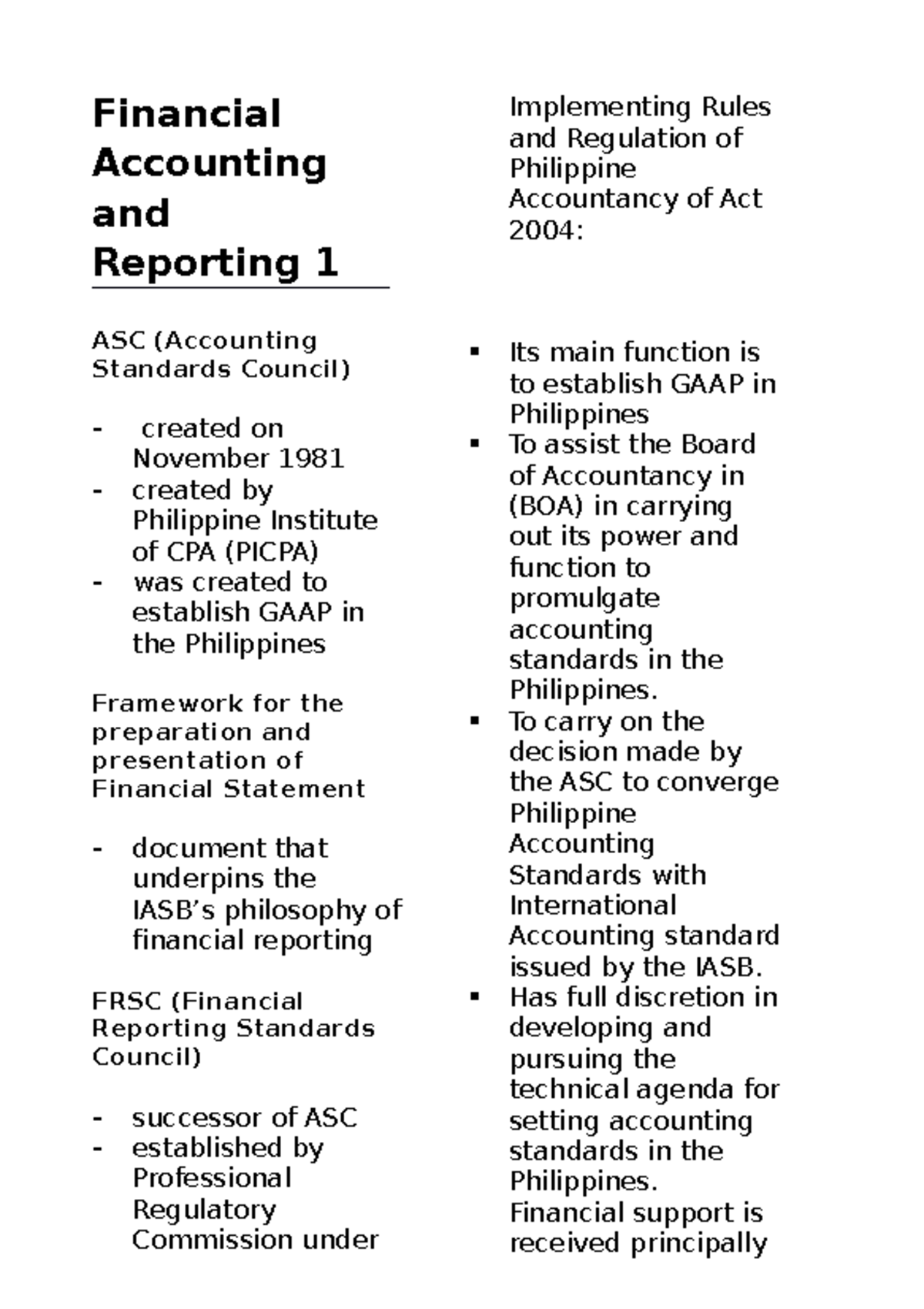 Financial Accounting and Reporting 1 - Financial Accounting and ...