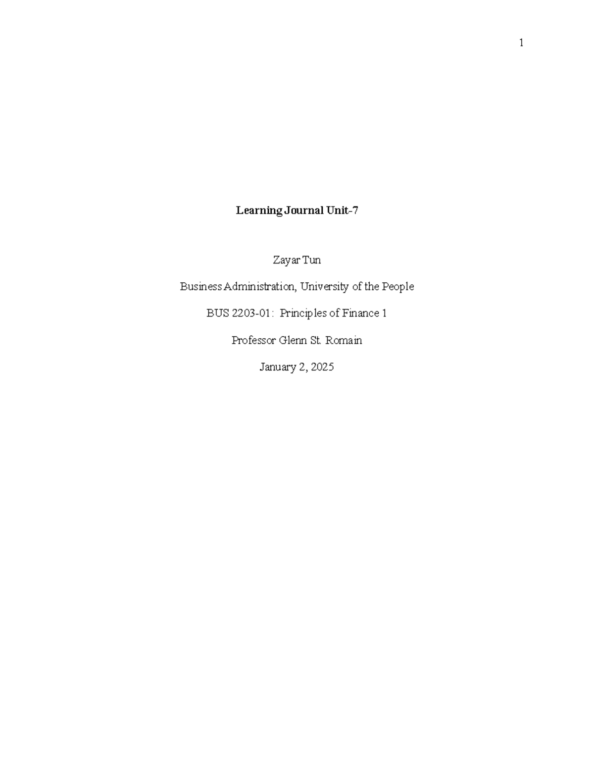 Learning Journal: Chapter 19 Summary - BUS Principles of Finance - Studocu