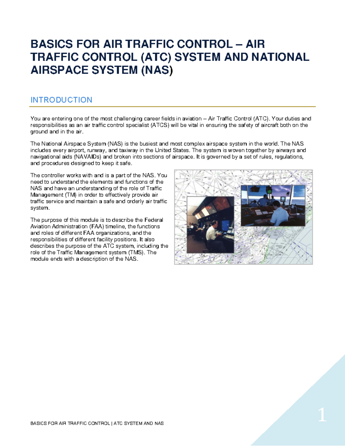 BASICS FOR AIR TRAFFIC CONTROL: ATC SYSTEM & NAS OVERVIEW - Studocu