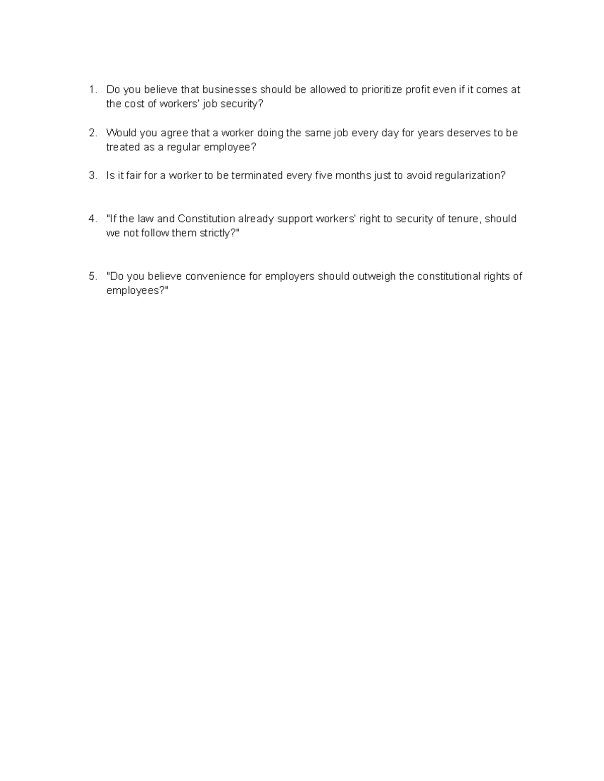 Deb Q - sample questions for affirmative side - Do you believe that ...