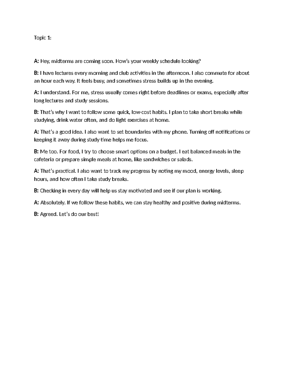 Midterm Study Habits and Stress Management Strategies - Studocu