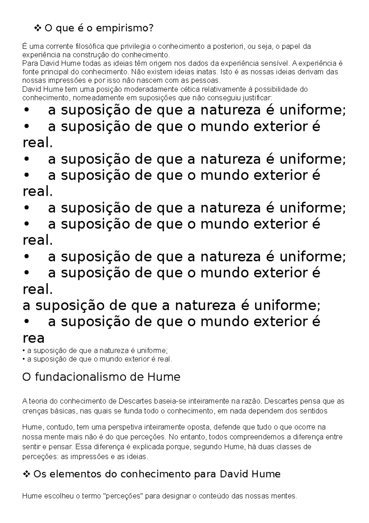 David Hume e o Empirismo - Filosofia 11º Ano - Studocu