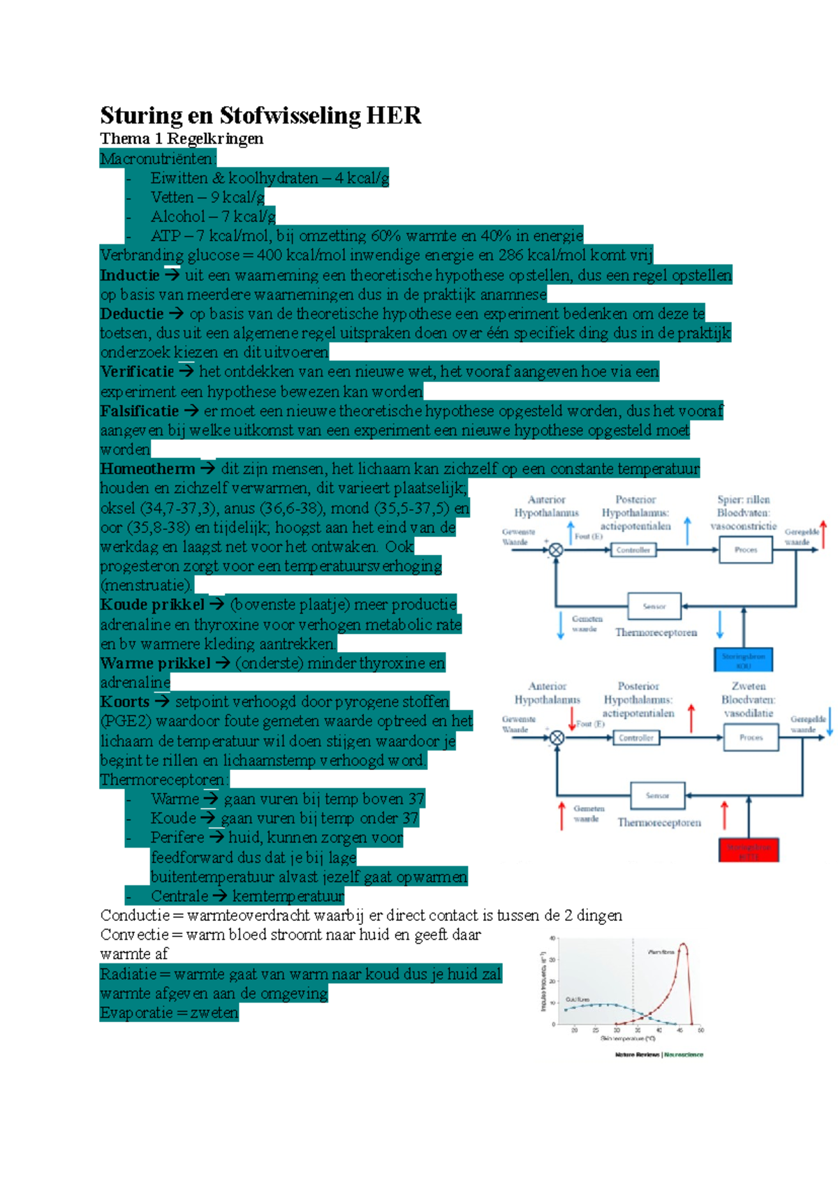 Sturing en Stofwisseling HER: Belangrijke Concepten en Mechanismen ...