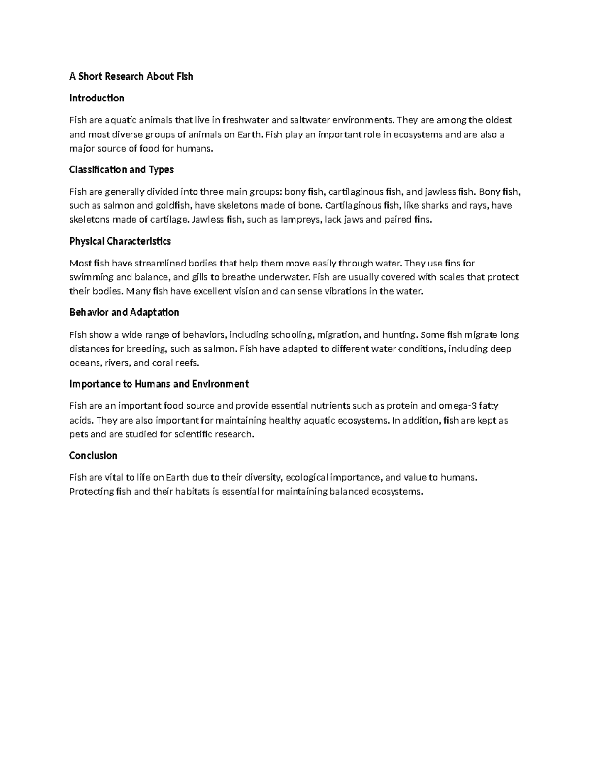 FISH - Overview of Fish: Classification, Characteristics, and ...