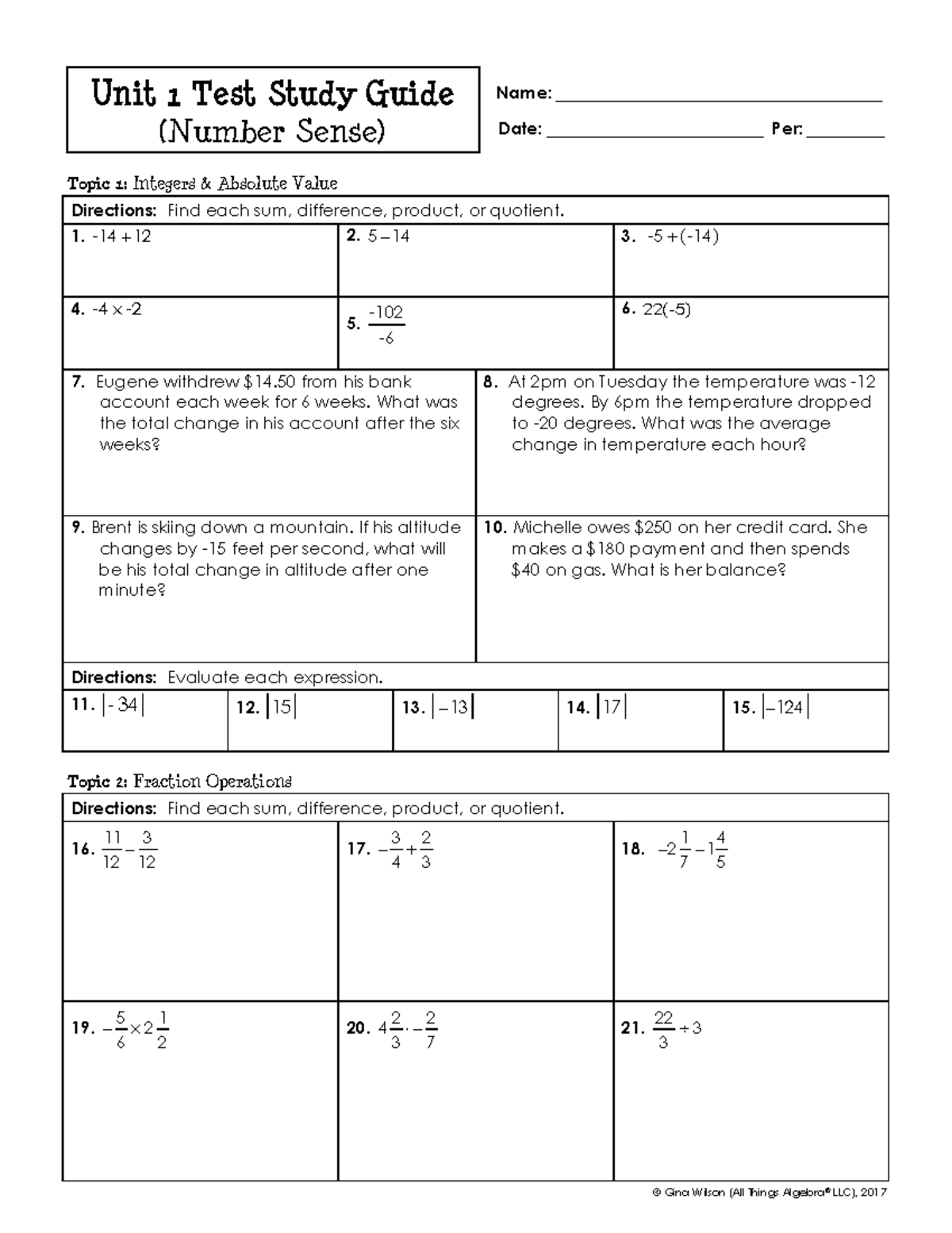 Unit 1 Test Study Guide (Number Sense) - Joel Patrocinio - Studocu