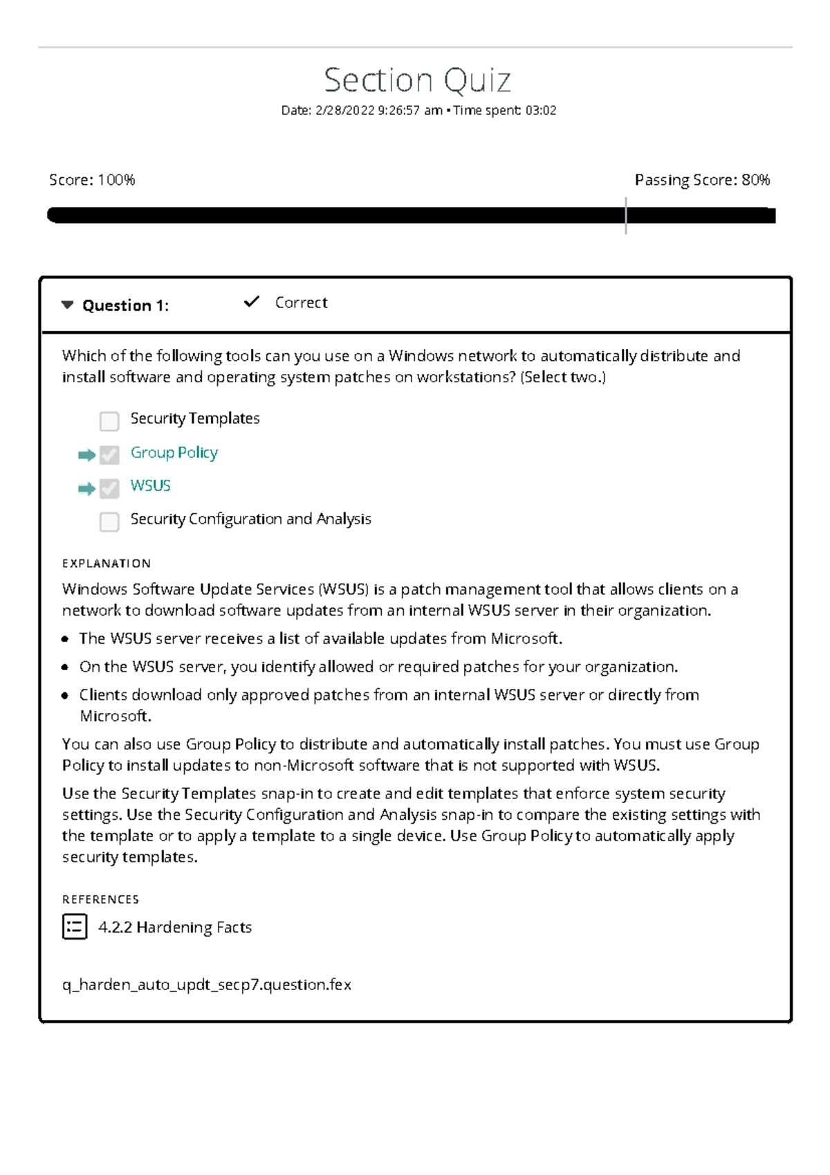 6.2.8 Section Quiz - Section Quiz Date: 2/21/2022 3:04:31 pm • Time ...