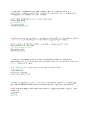 D545 - Healthcare Administration Evolution, systems, and Leadership - Studocu