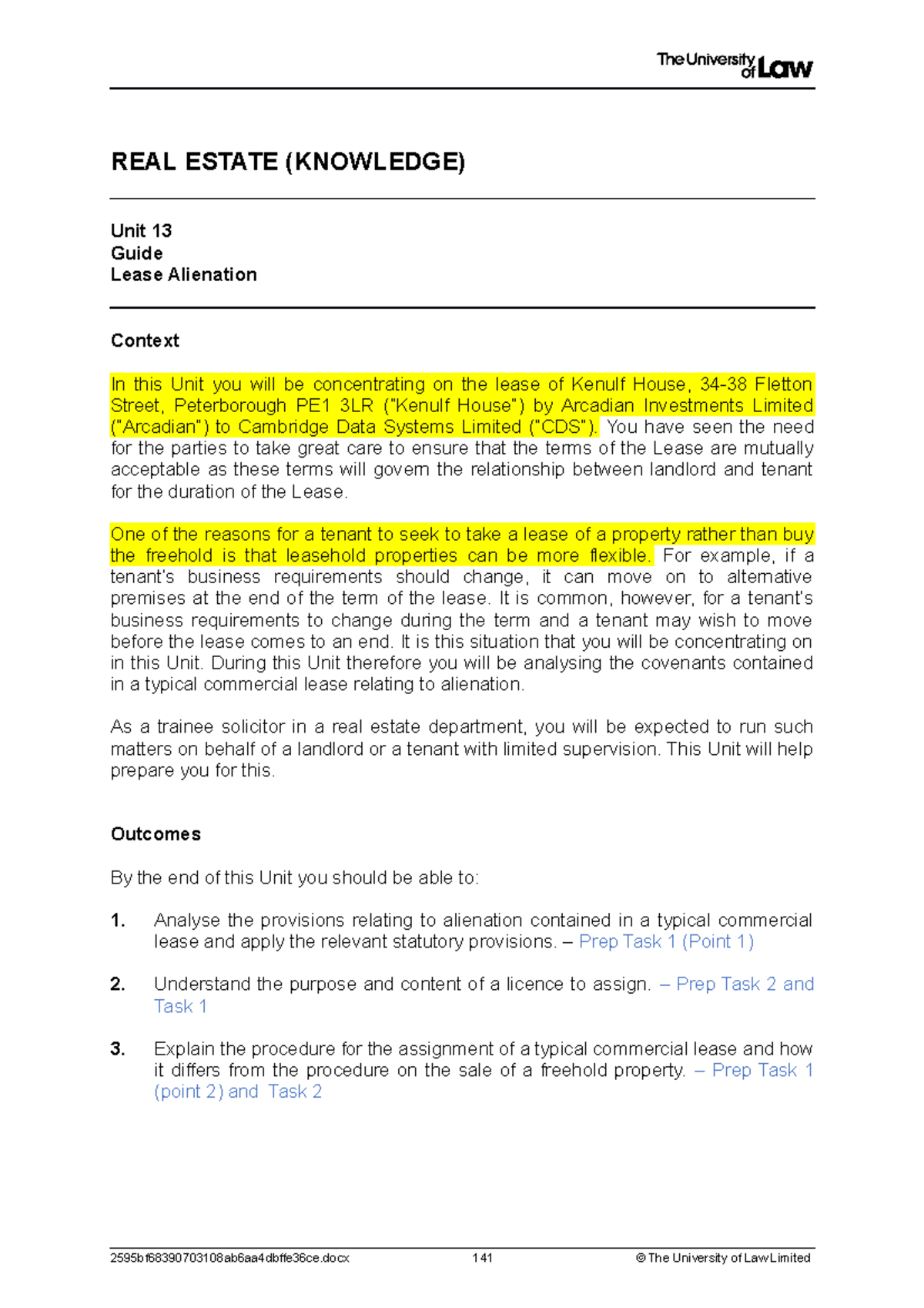 Real Estate Workshop 13: Lease Alienation and Assignment Procedures ...