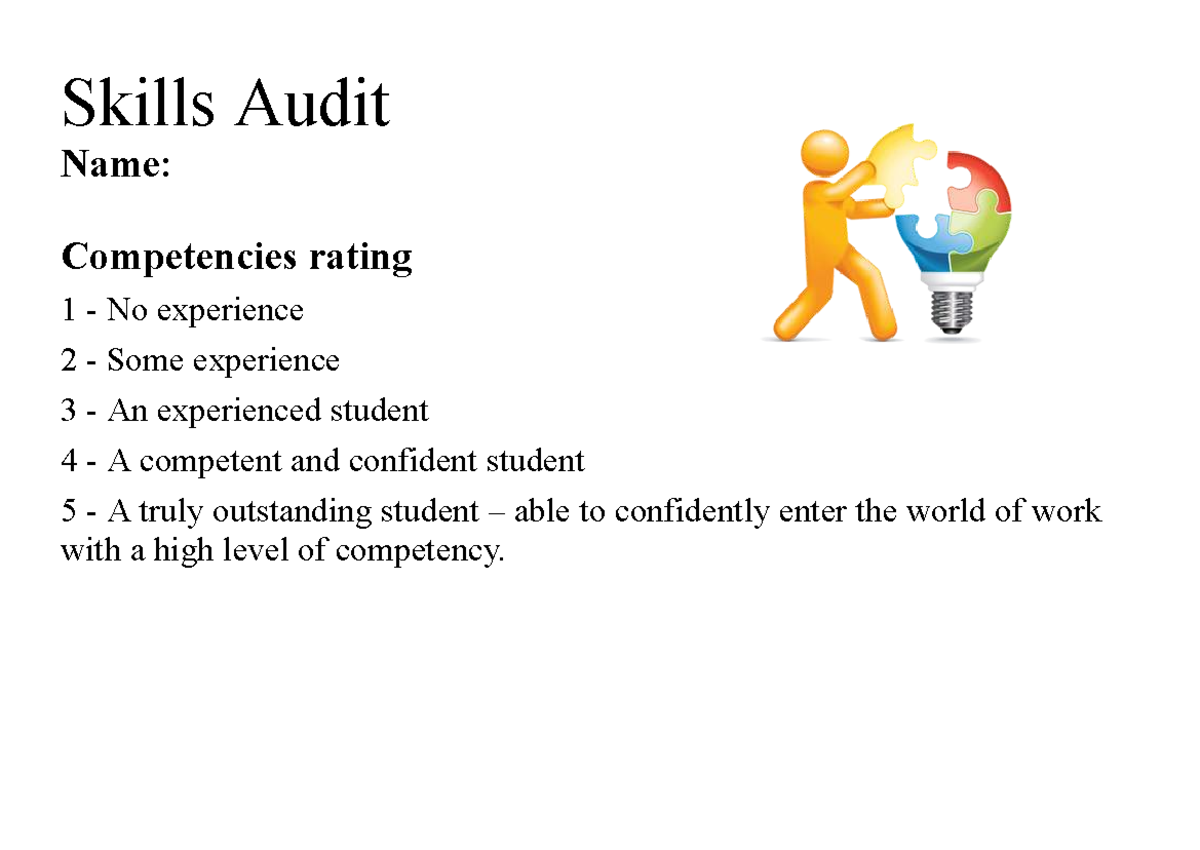 2025 Skills Audit: Competency Ratings and Development Guide - Studocu