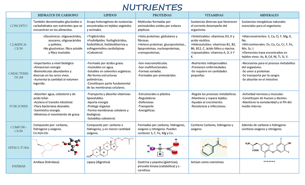 Tabla De Vitaminas Y Minerales Tabla De Composición De Alimentos De
