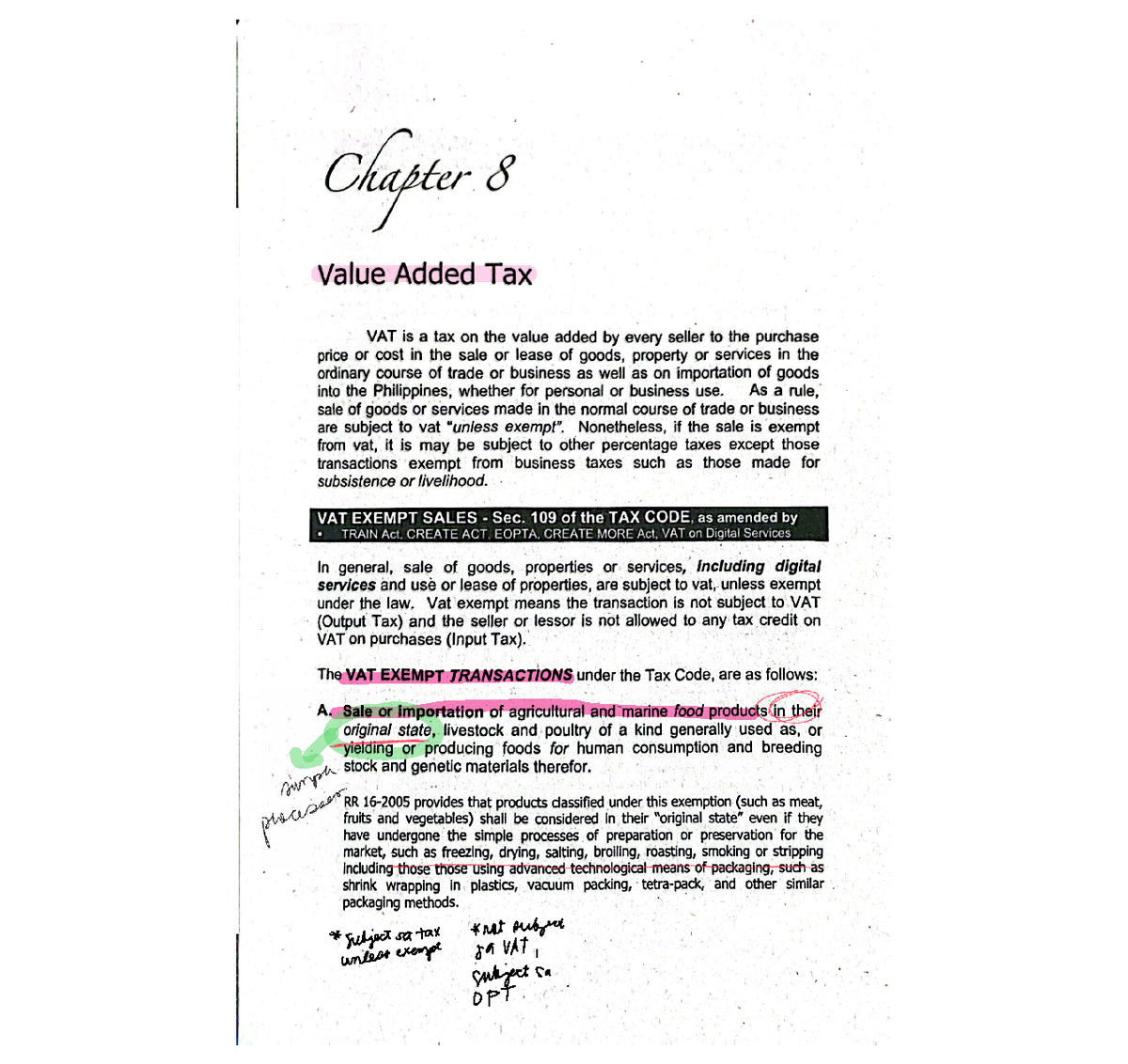 Chapter 8 VAT: Understanding Value Added Tax in the Philippines - Studocu