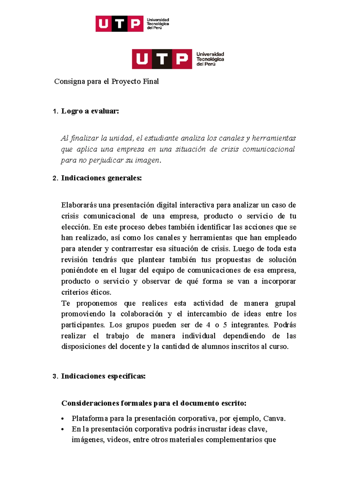 🔴 (AC-S18) Proyecto Final: Análisis de Crisis Comunicacional y Finanzas - Studocu