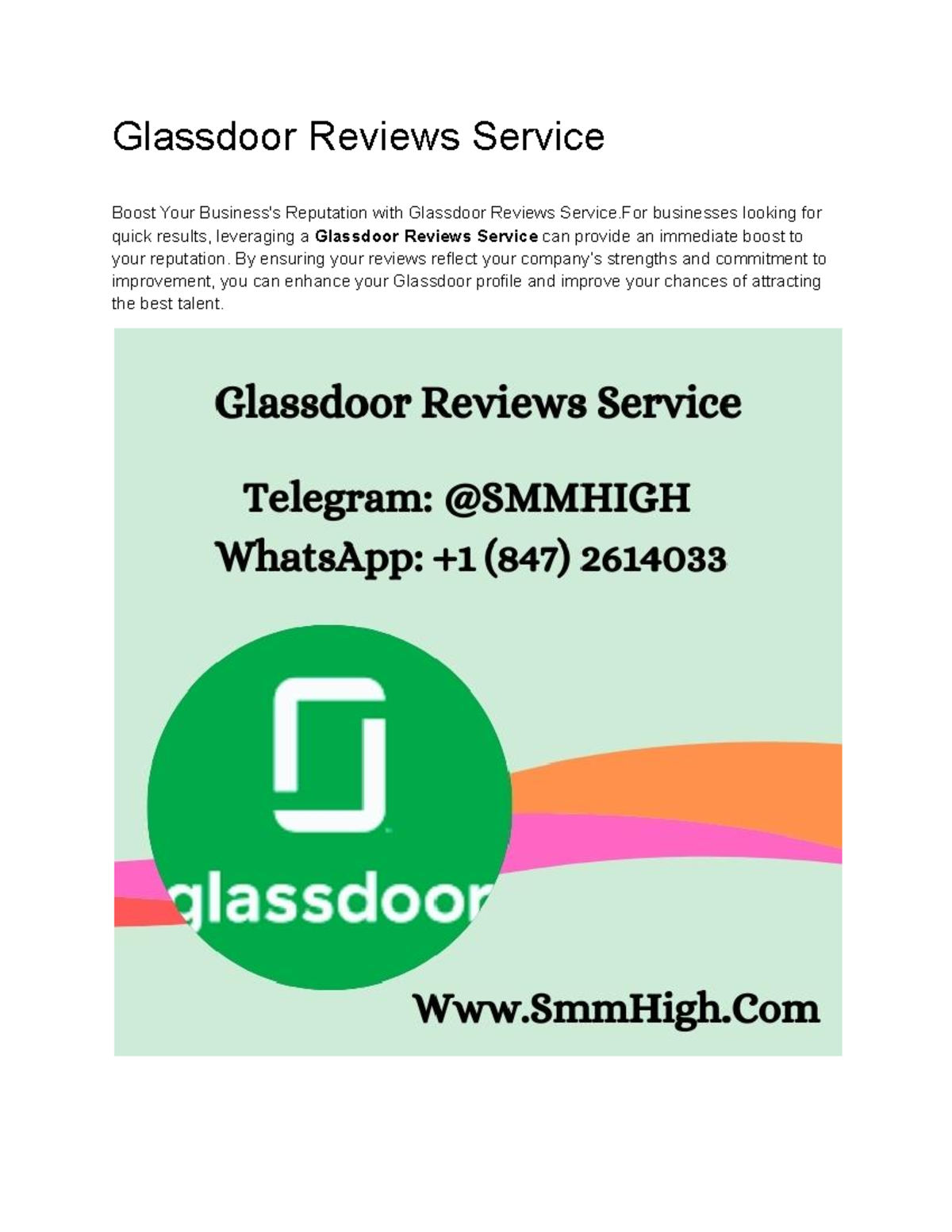 Glassdoor Reviews Service - By ensuring your reviews reflect your ...