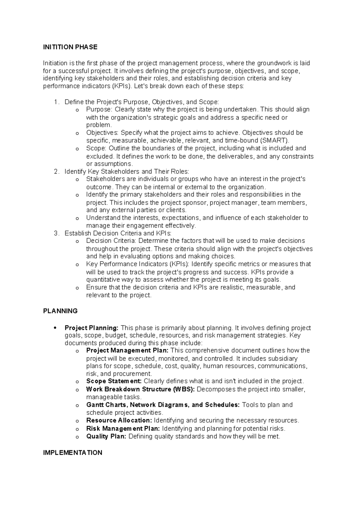 Project Life Cycle: Initiation, Planning, Implementation & Monitoring ...
