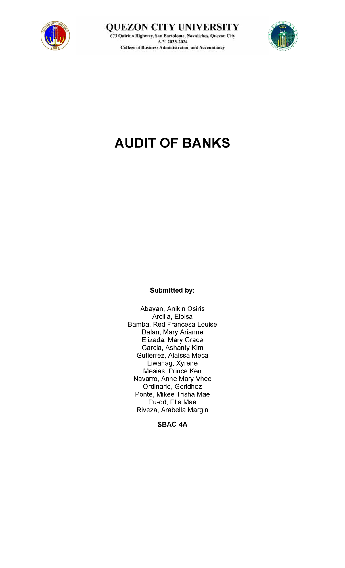 AUDIT OF BANKS: A Comprehensive Overview and Guidelines - Studocu