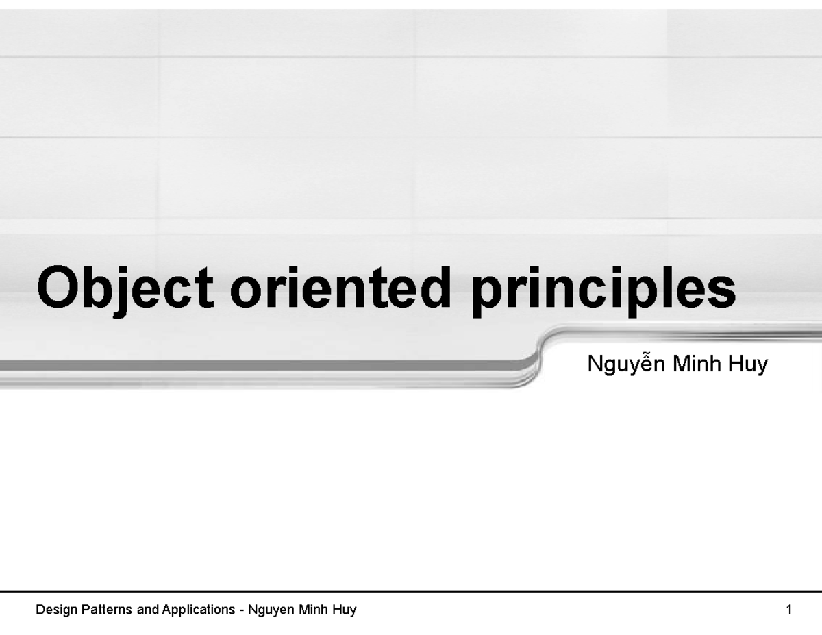 DP-02 Object Oriented Principles: SOLID & Design Patterns Overview - Studocu