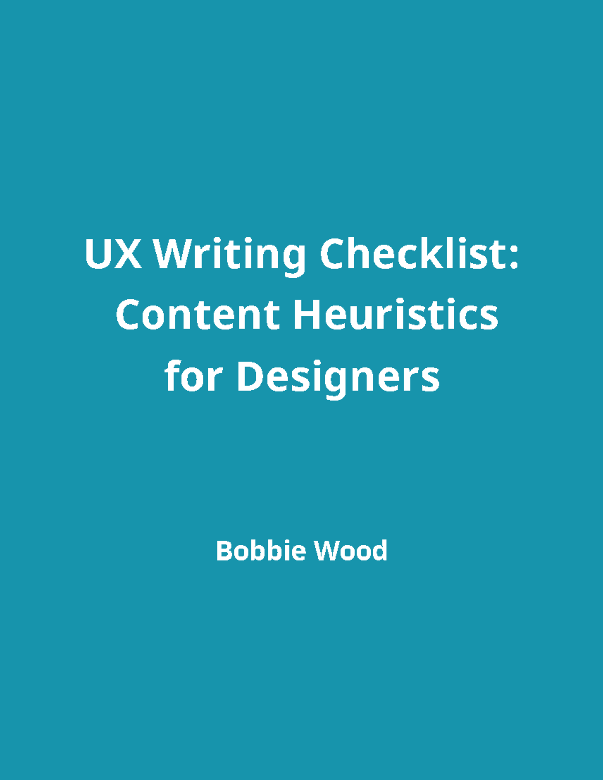 UX Writing Checklist: Content Heuristics for Designers (Final) - Studocu
