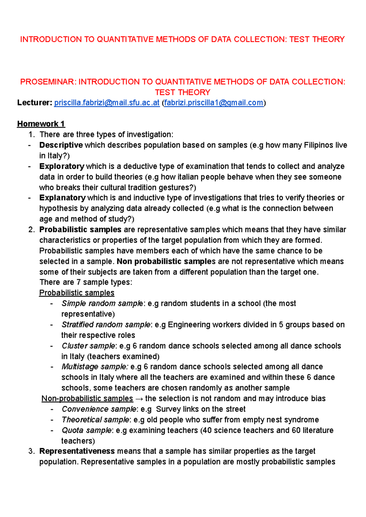 Introduction to Quantitative Methods of Data Collection: Test Theory ...