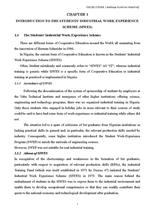SIWES REPORT COMPUTER SCIENCE - A TECHNICAL REPORT ON COMPLETION OF ...