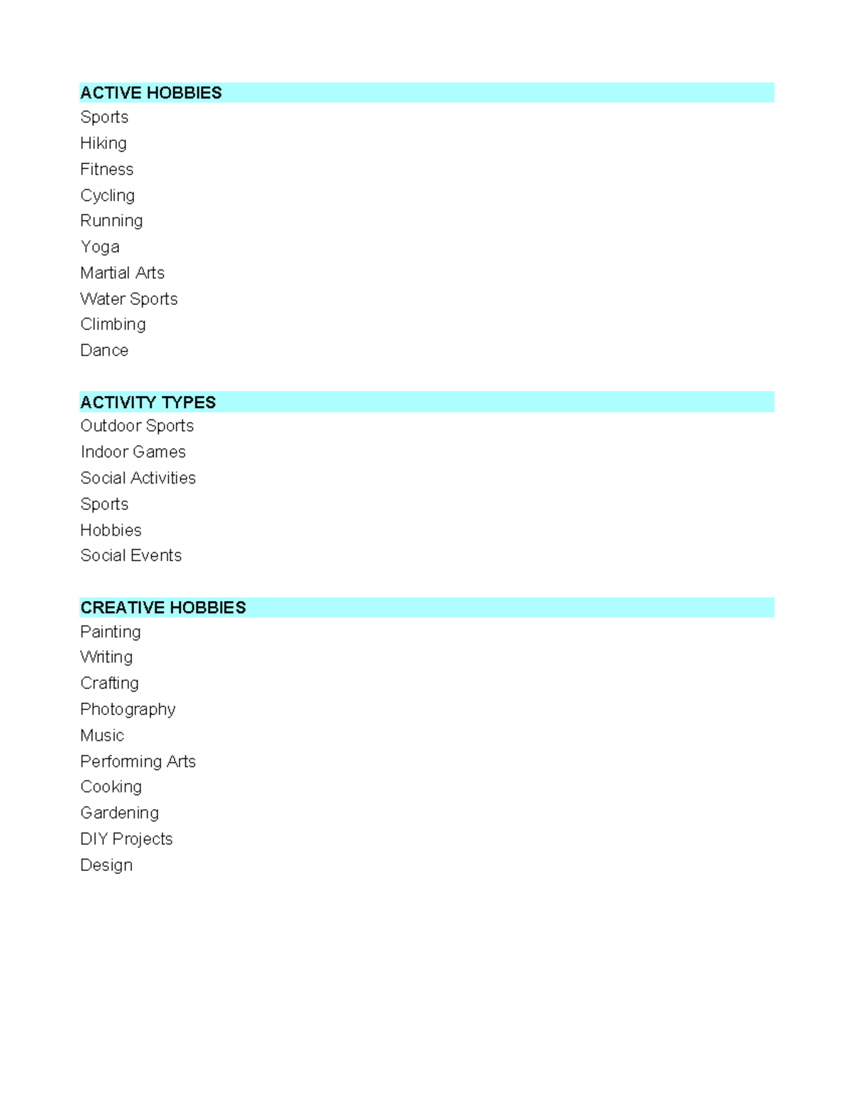 Exploring Active & Creative Hobbies: A Comprehensive Guide - Studocu