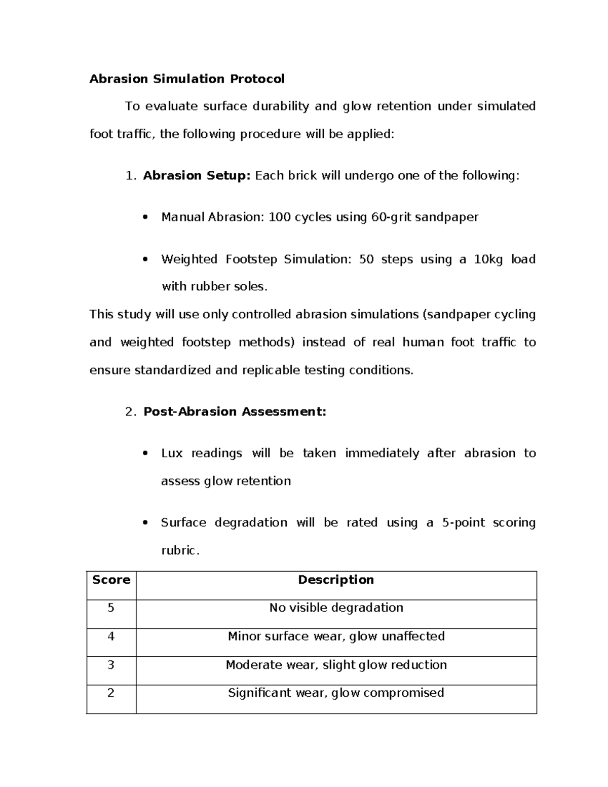 Abrasion Simulation Protocol for Surface Durability Assessment - Studocu
