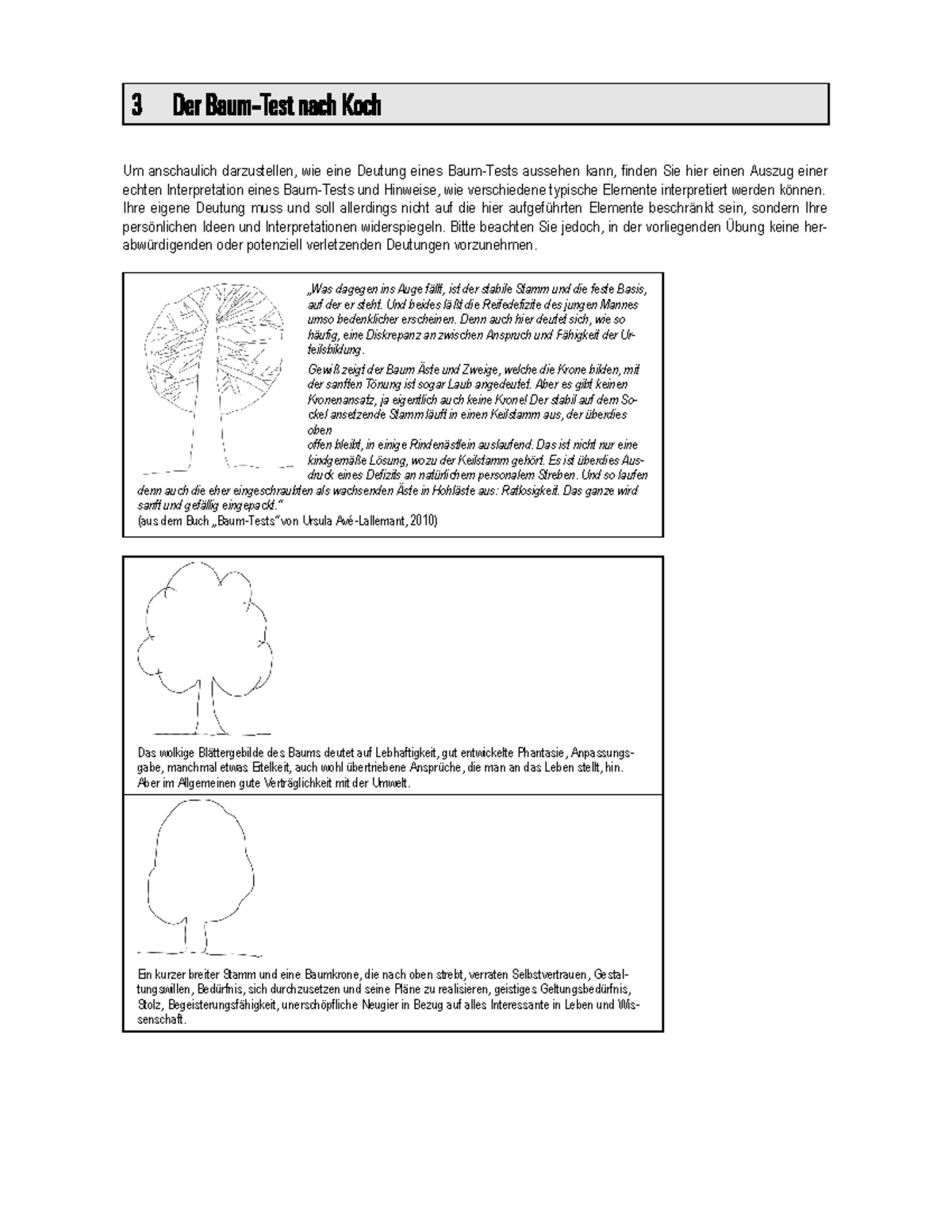 Baum-Test nach Koch - Interpretationen und Deutungen WS 2023/24 - Studocu