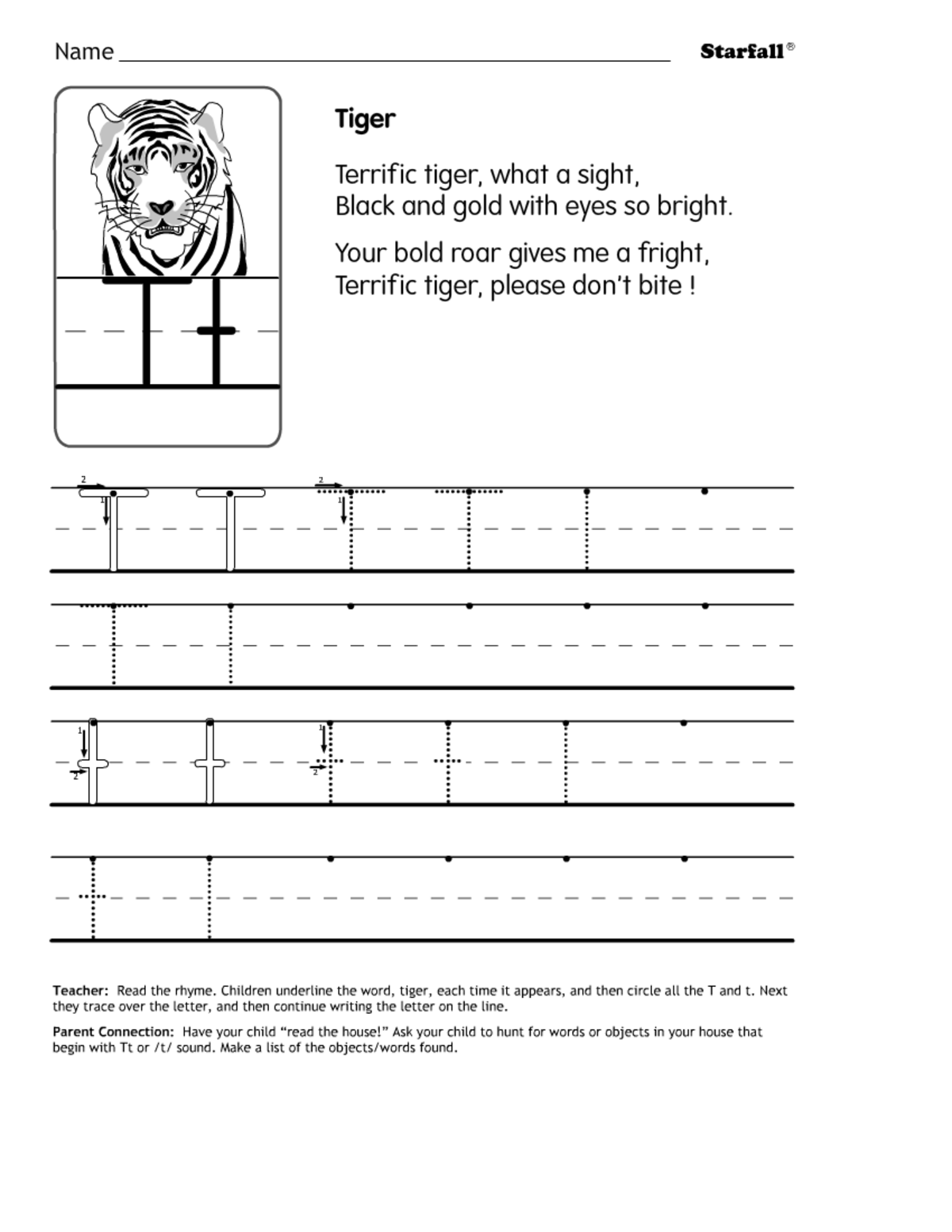 ABC Rhymes: T - Terrific Tiger Activities for Kids - Studocu