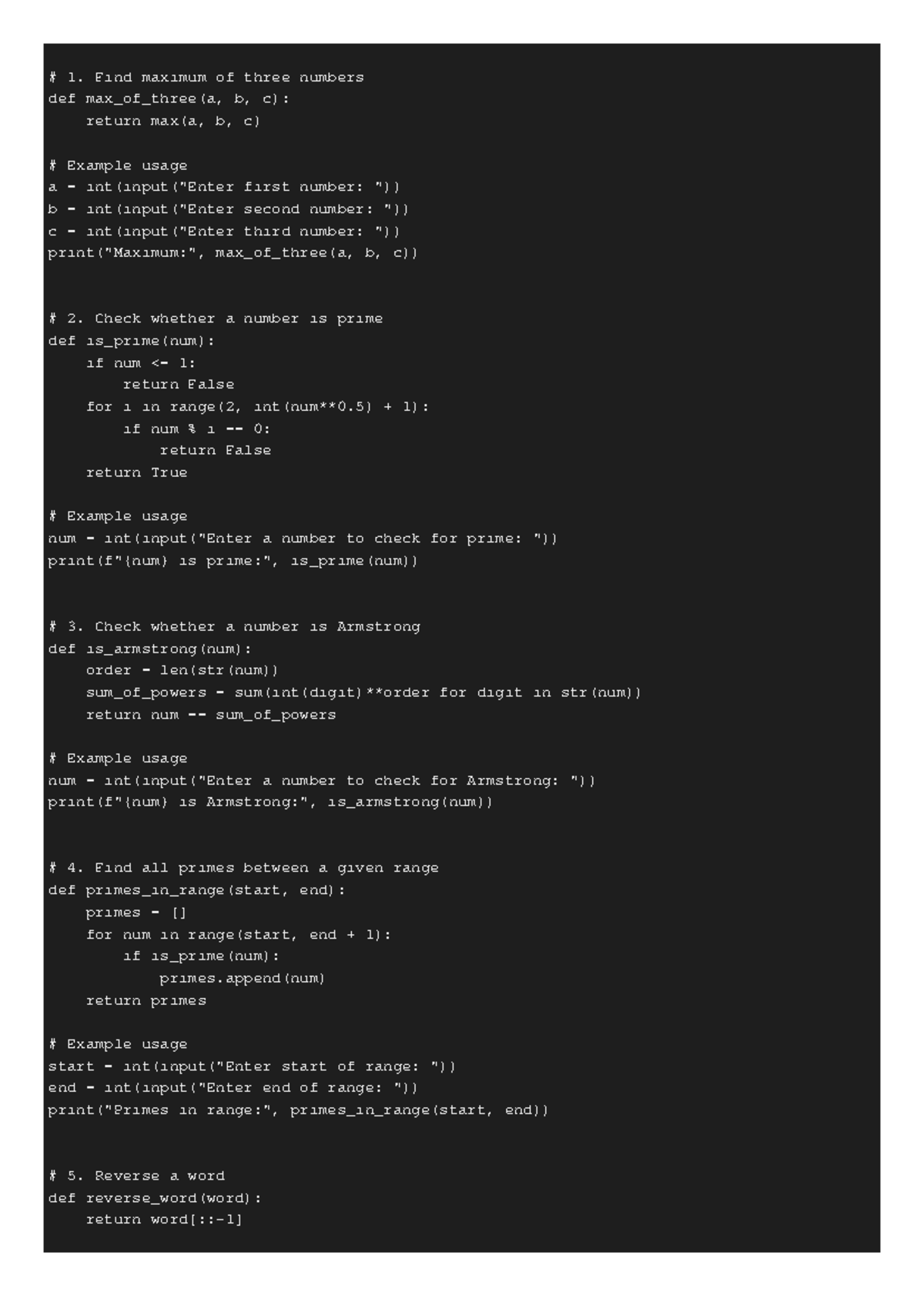 Assignment 2: Python Code for Functions and Algorithms - Studocu