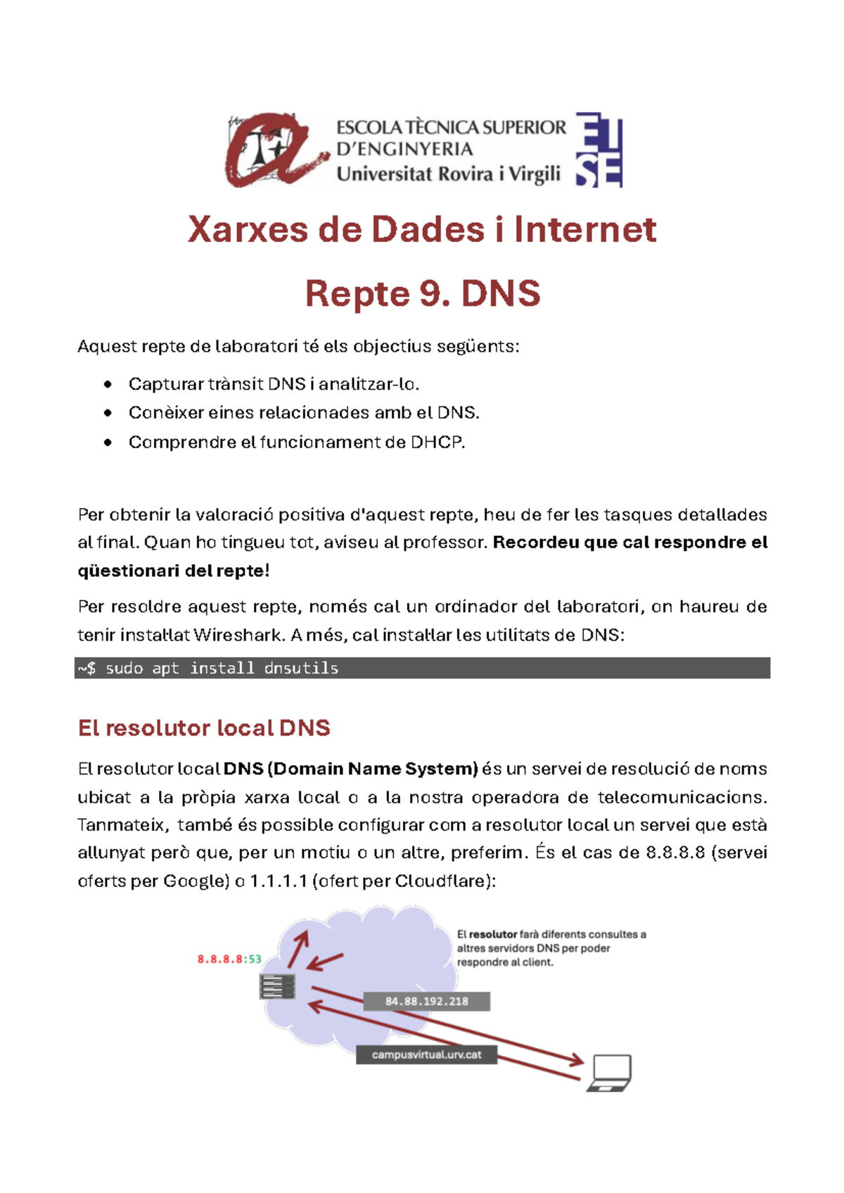 Xarxes de Dades i Internet - Repte 9: DNS i DHCP - Studocu