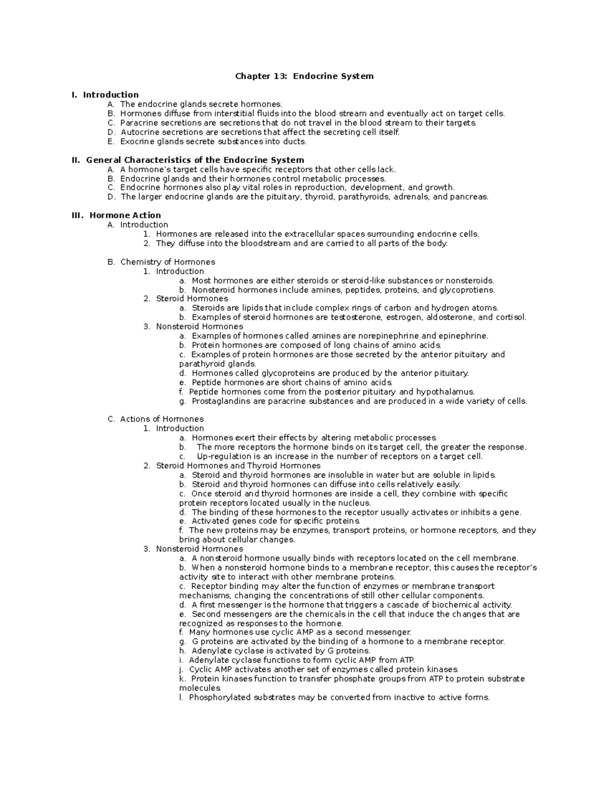 Endocrine System Breakdown & Answer Key - Chapter 13: Endocrine System ...