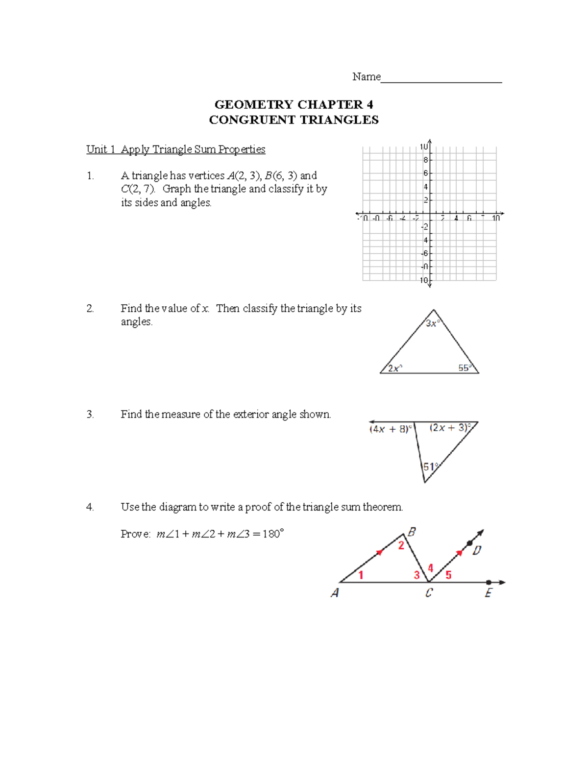Chapter 4 packet - Name_____________________ GEOMETRY CHAPTER 4 ...