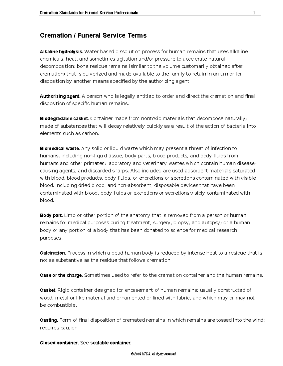 Cremation Standards and Procedures for Funeral Service Professionals ...