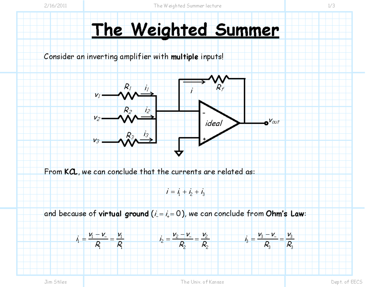 The Weighted Summer lecture - 2/16/ The Weighted Summer lecture 1/ Jim ...