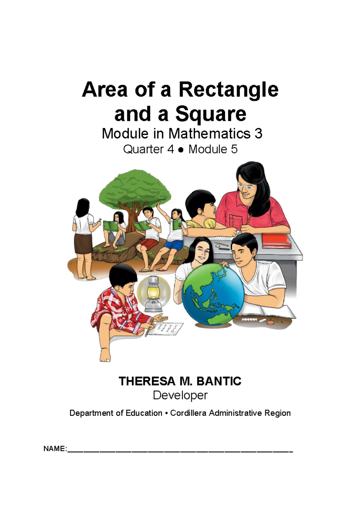 Math3 Q4 M5 Area of Squares and Rectangles - Learning Module - Studocu