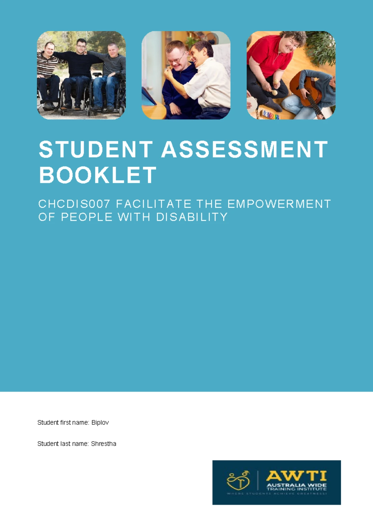 CHCDIS007 Final Assessment Workbook: Empowering Individuals with ...