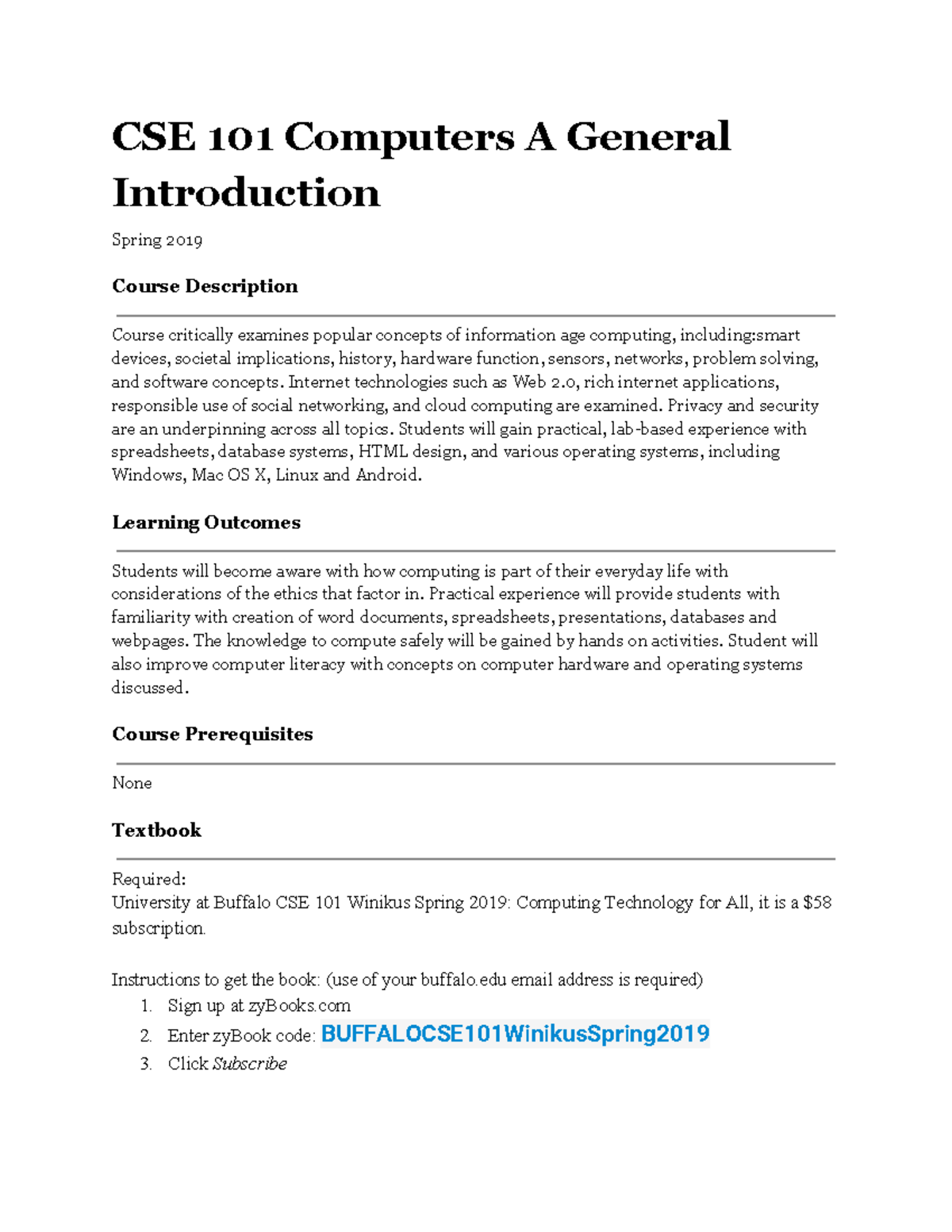 CSE 101 Spring 2019: Intro to Computing Concepts & Practical Skills ...
