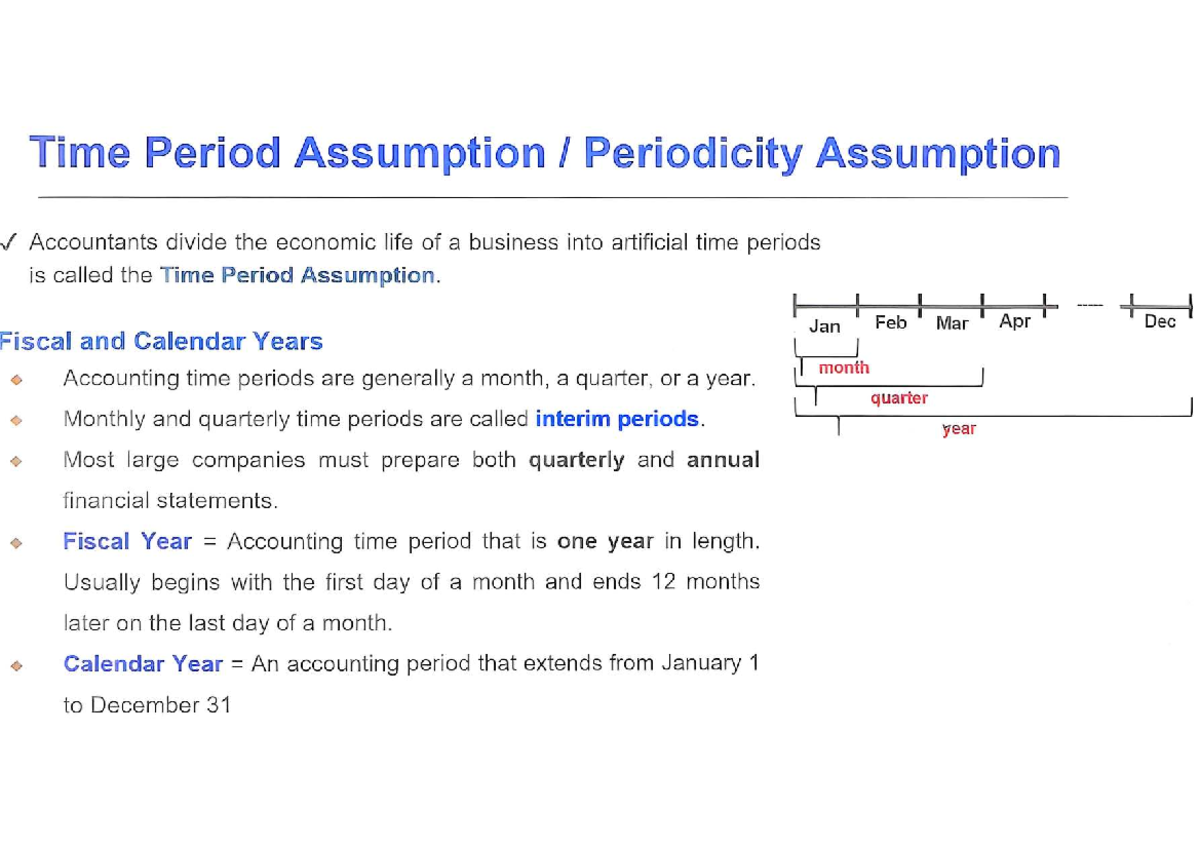 Time Period Assumption in Accounting: Key Concepts Explained - Studocu