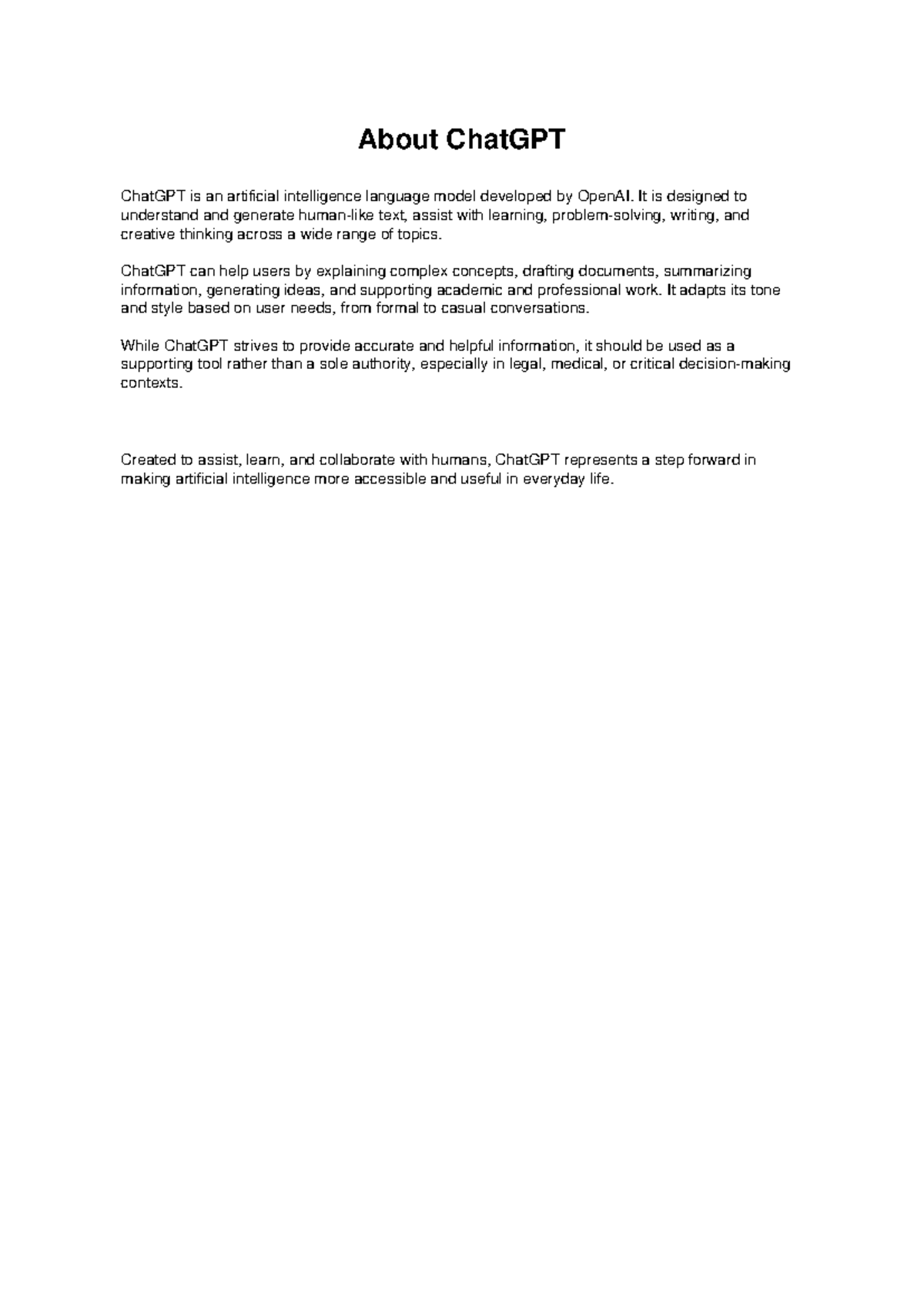 Study Notes on ChatGPT: Understanding AI Language Models - Studocu