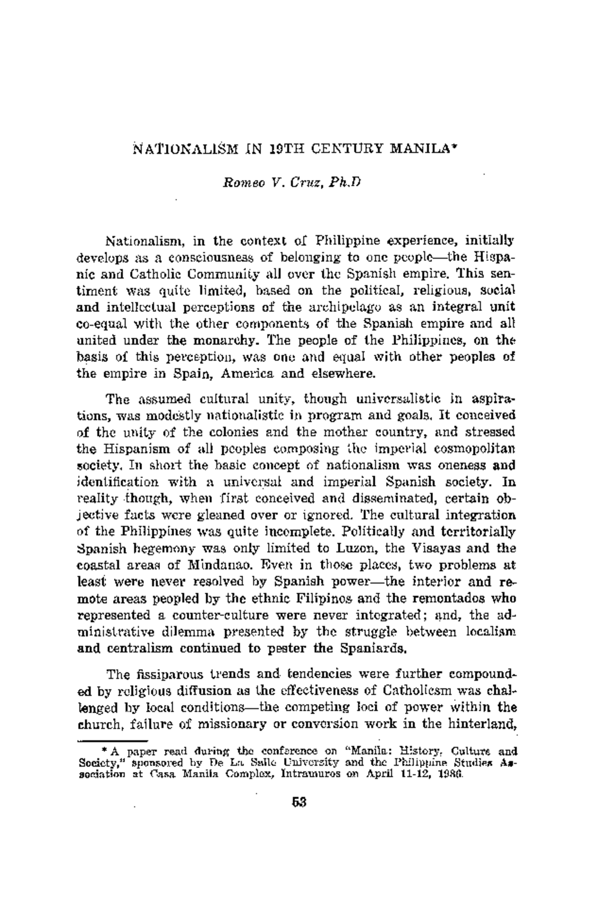 Nationalism in 19th Century Manila: Evolution and Key Events - Studocu