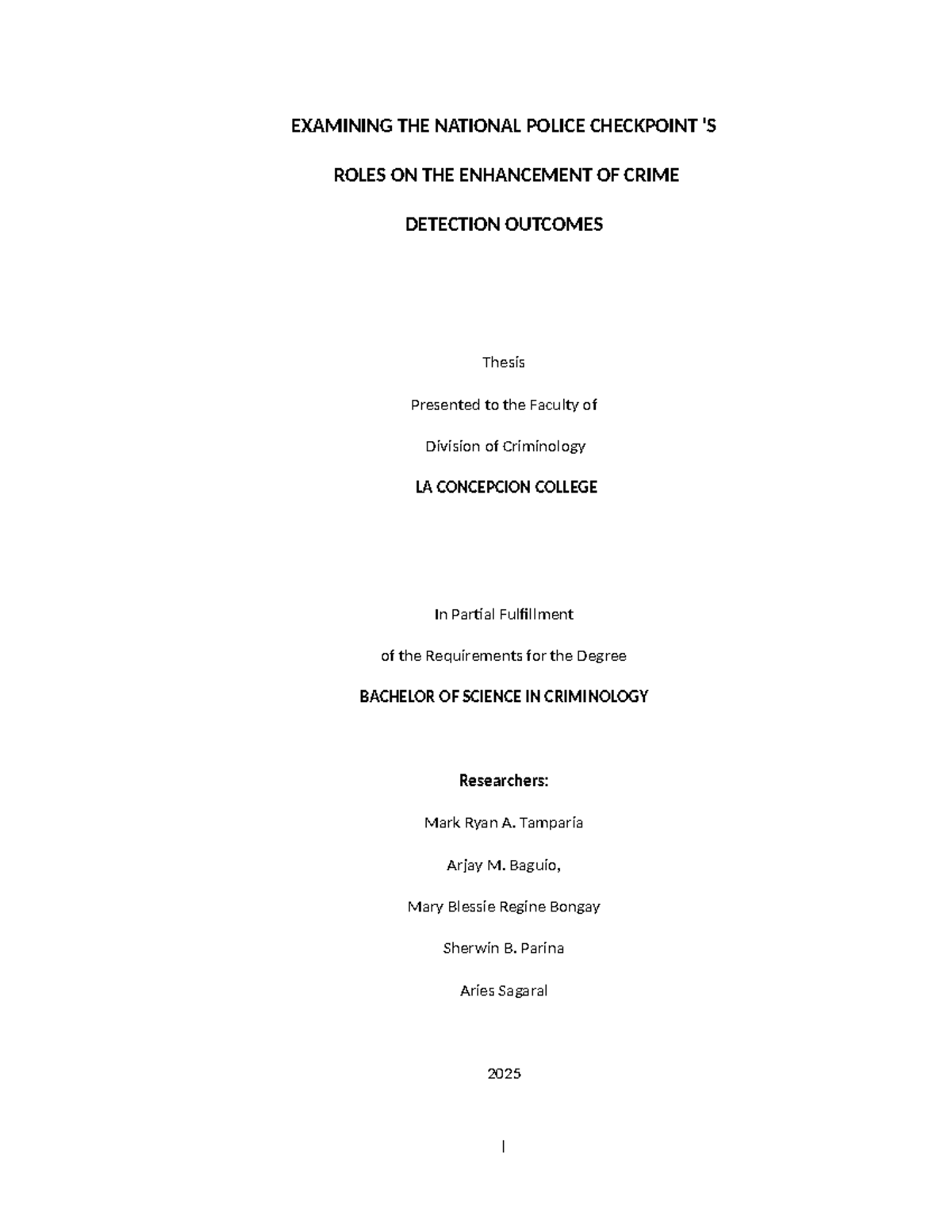 PNP Checkpoints and Their Impact on Crime Detection Outcomes: A Study ...