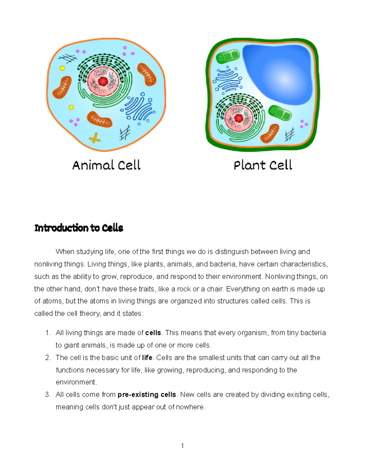 Introduction to Cells and Organelles (S25) - Overview and Functions ...
