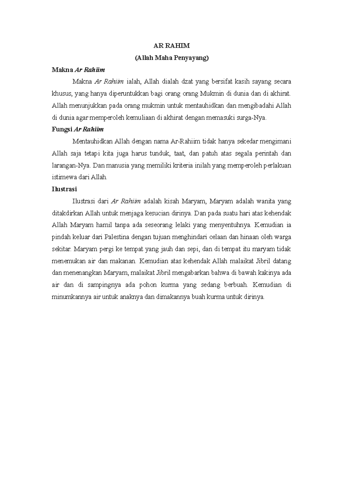 Makna dan Fungsi Nama Allah Ar-Rahiim dalam Islam - Studocu