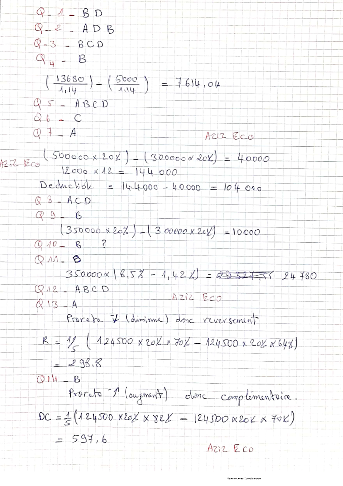 Correction of Fiscal Exam 2023 - El Massaoudi 231220 000311 - Studocu