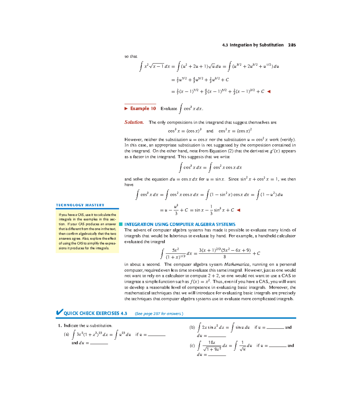 Calculus C04: Integration Techniques and Substitution Methods - Studocu