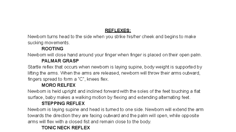 Exam 3 Jeopardy - OB - Newborn Reflexes & Care Insights - Studocu