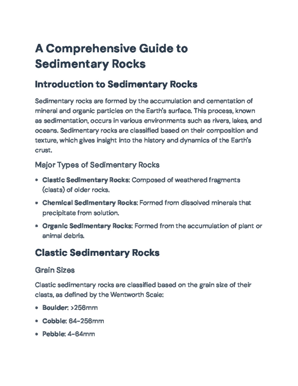 GEOL 101: Comprehensive Guide to Sedimentary Rocks and Their Processes ...