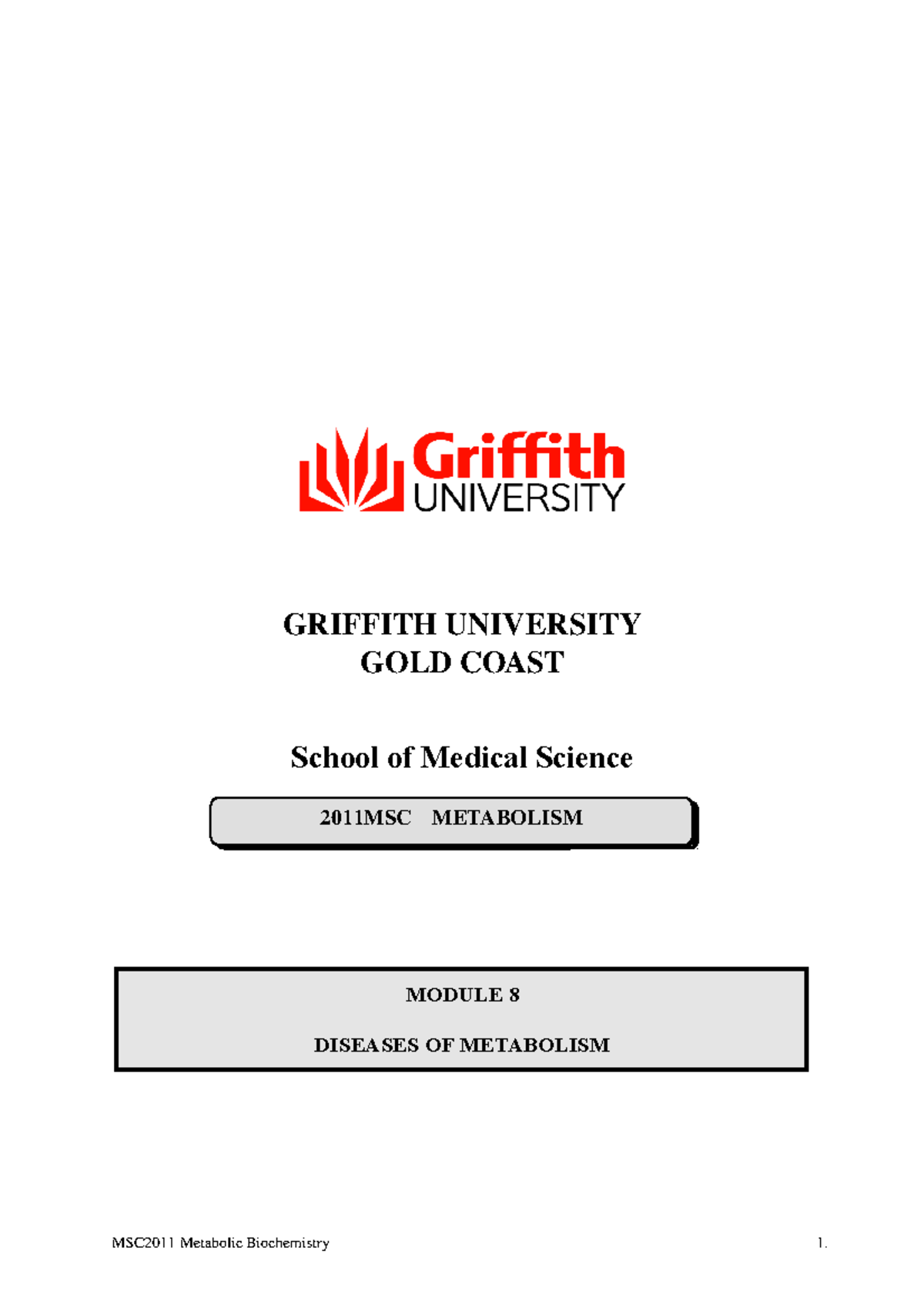 Module 8 (Study for Diseases Module) Study Guide, 2011MSC - 2011MSC ...