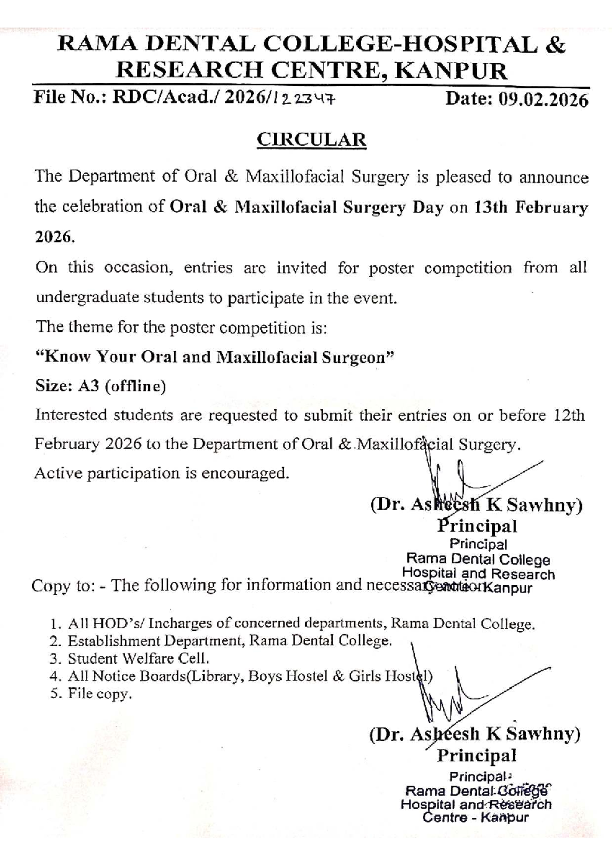 Circular 122347: Oral Maxillofacial Surgery Day Poster Competition ...